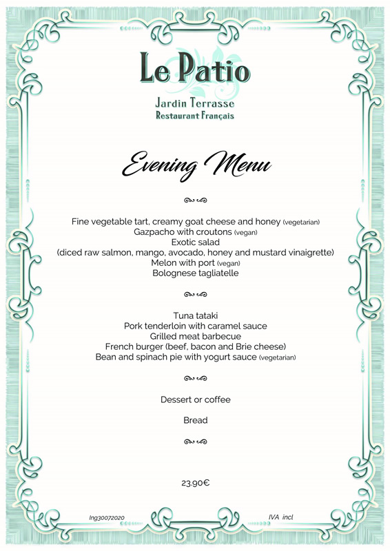 ENG Le Patio Menu – Parrots Group Sitges